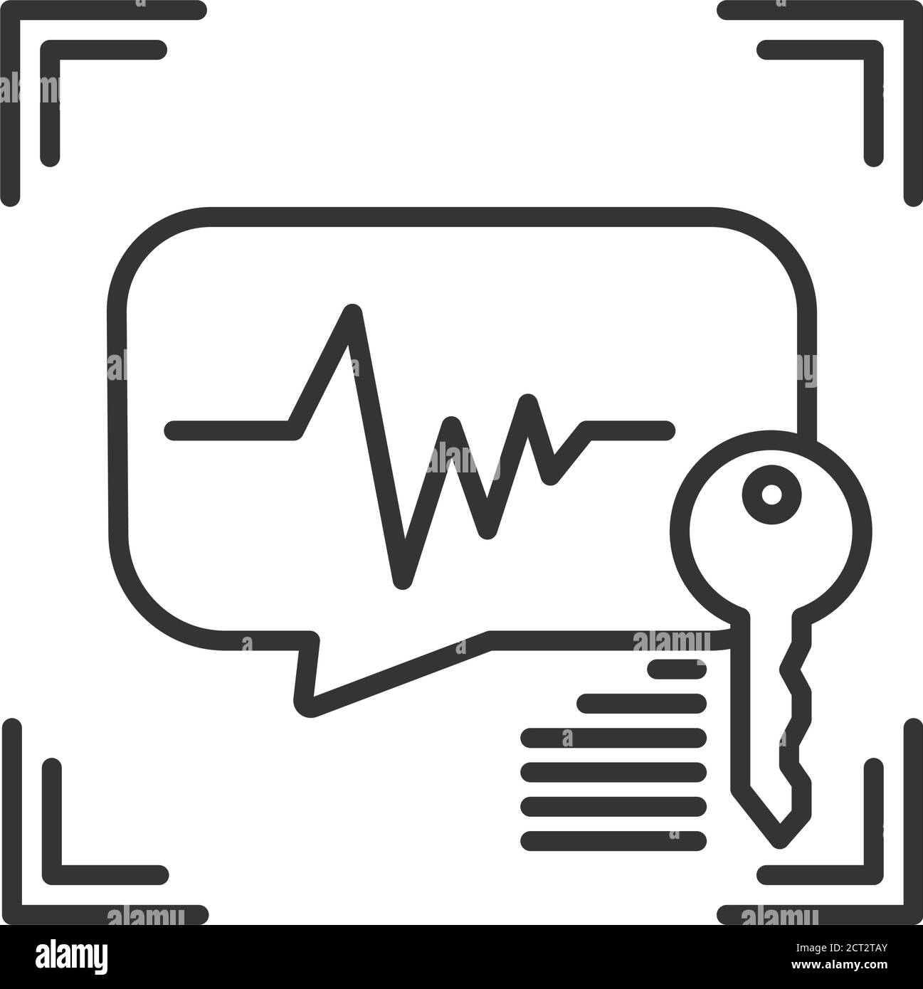 Voice identification scan provides security access black line icon ...