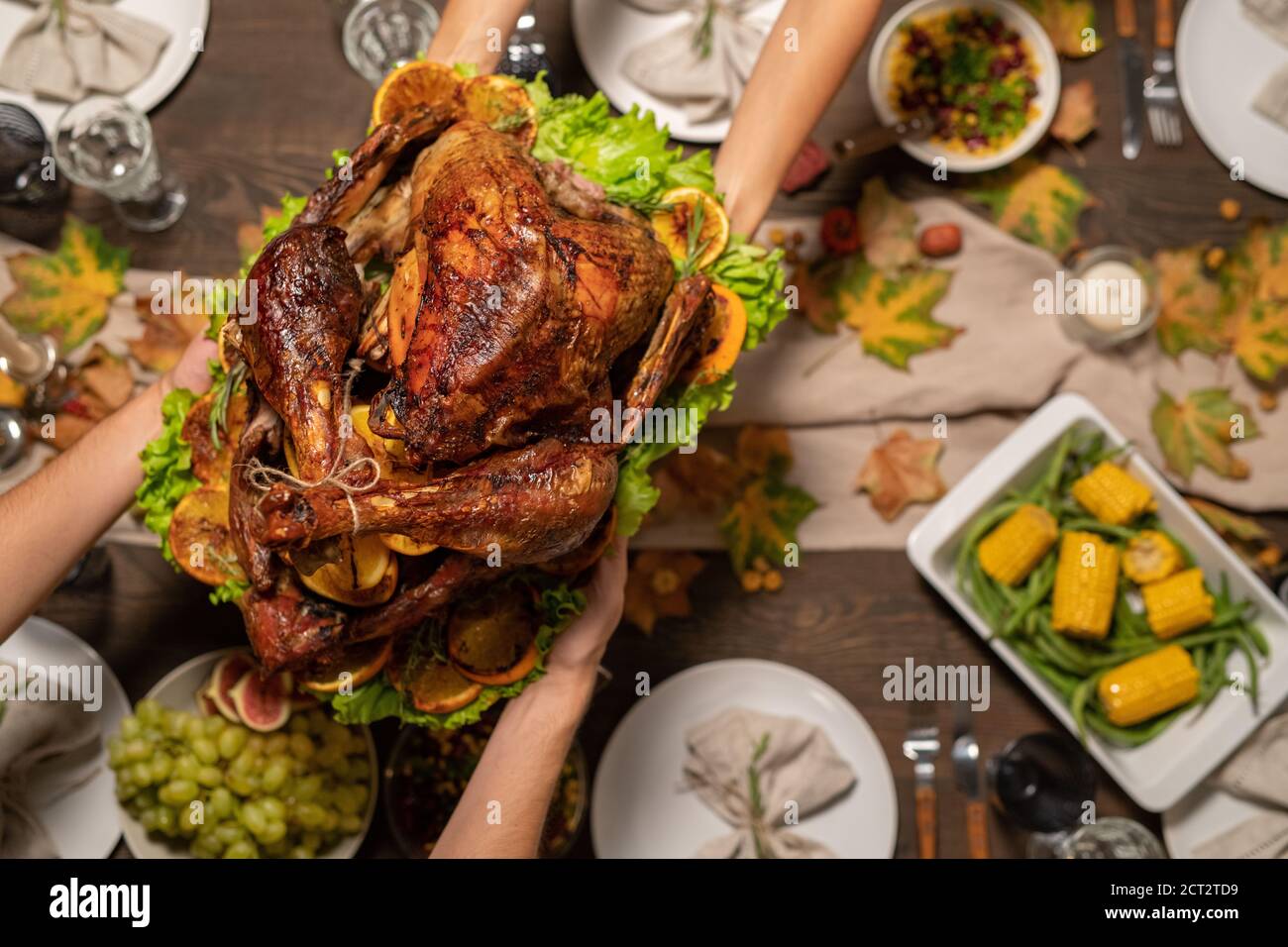 Woman passing plate food table hi-res stock photography and images - Alamy
