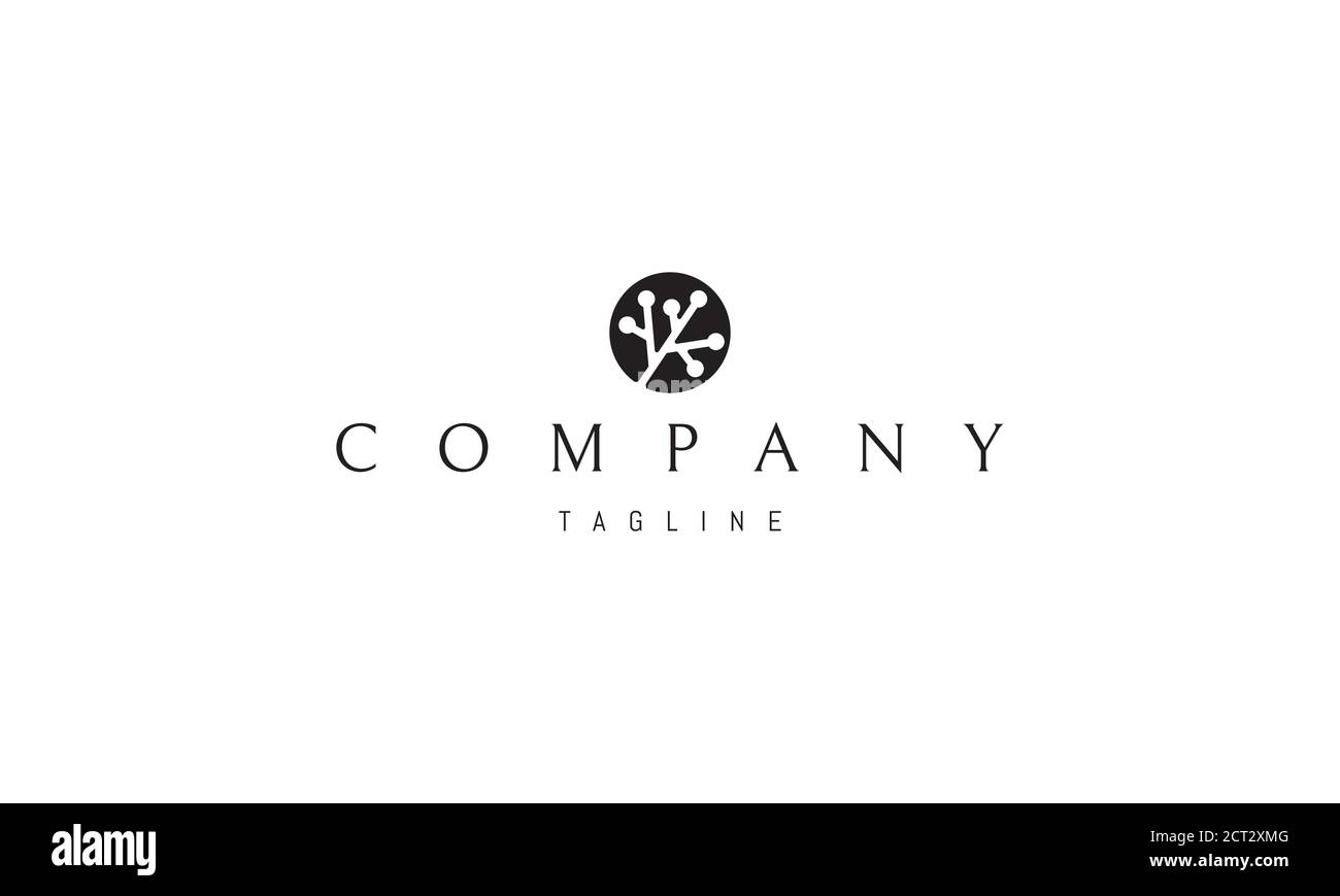 Vector logo in which an abstract image of circles connected by lines ...