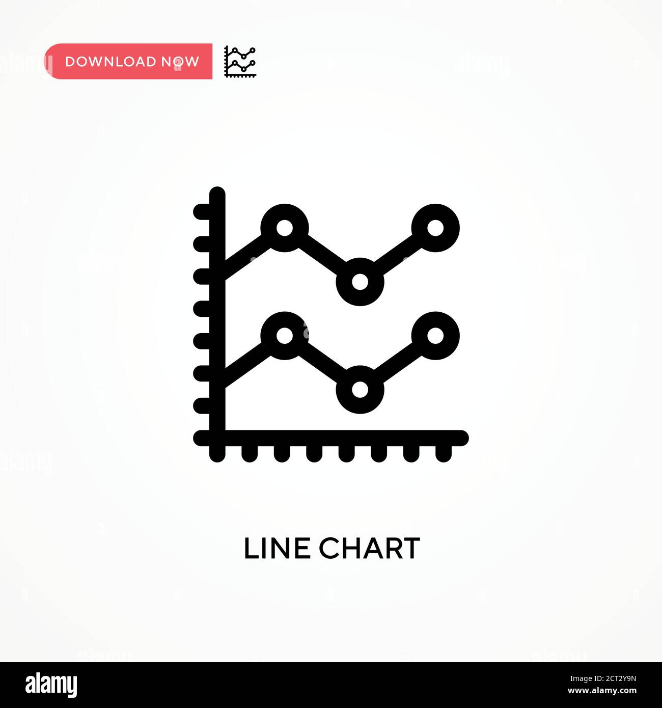 Line chart Simple vector icon. Modern, simple flat vector illustration ...