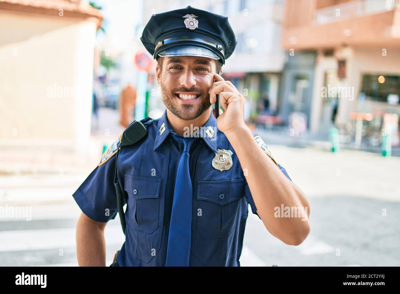 Standing face to face communication authority officer hi-res stock ...