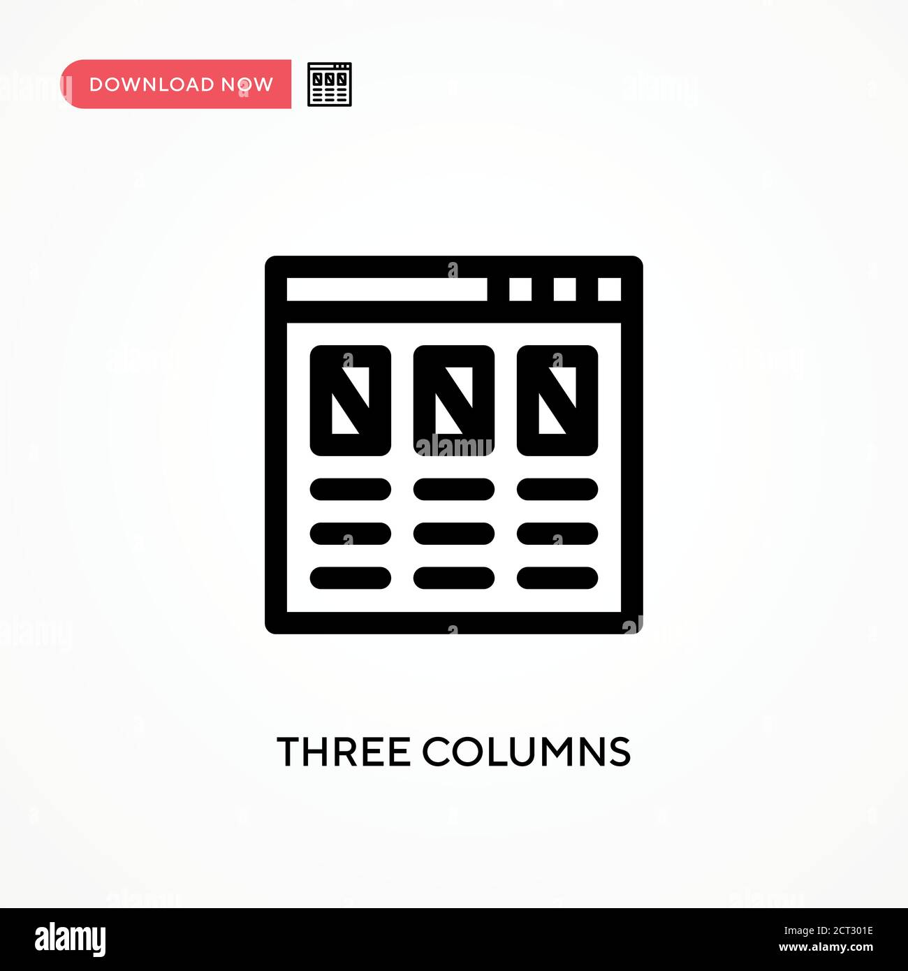 Three columns Simple vector icon. Modern, simple flat vector ... Three columns Simple vector icon. Modern, simple flat vector ...