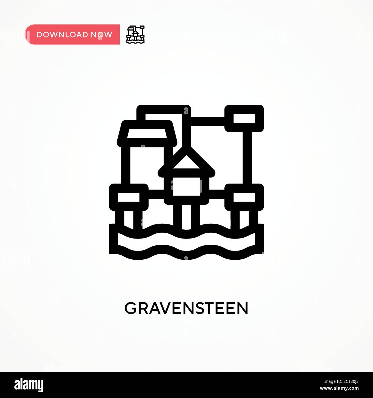 Gravensteen medieval castle moat Cut Out Stock Images & Pictures - Alamy