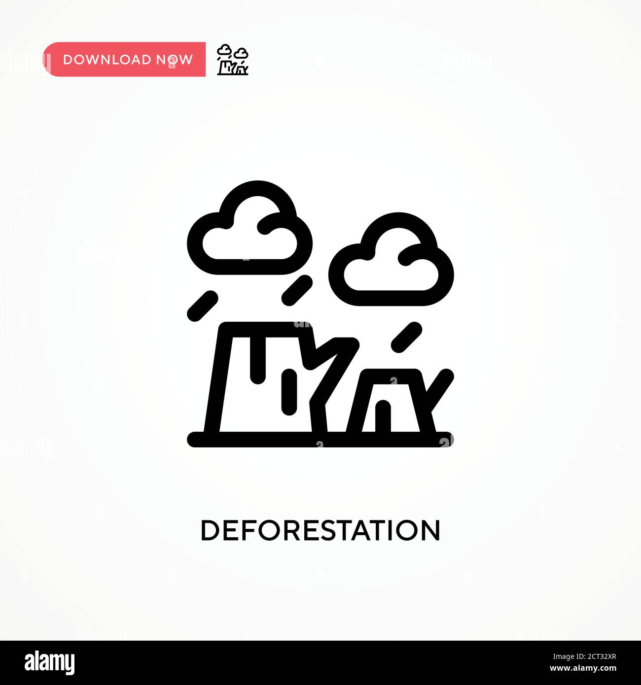 Deforestation Simple vector icon. Modern, simple flat vector illustration for web site or mobile ...
