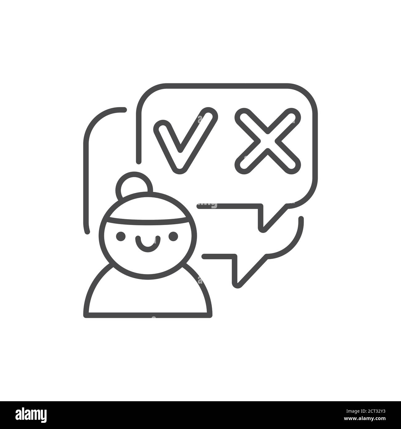 Decision making black line Stock Vector Images - Alamy