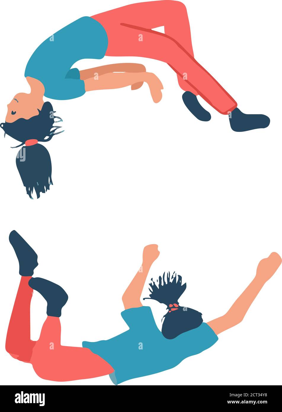 cartoon girl fly or jump Stock Vector Image & Art - Alamy