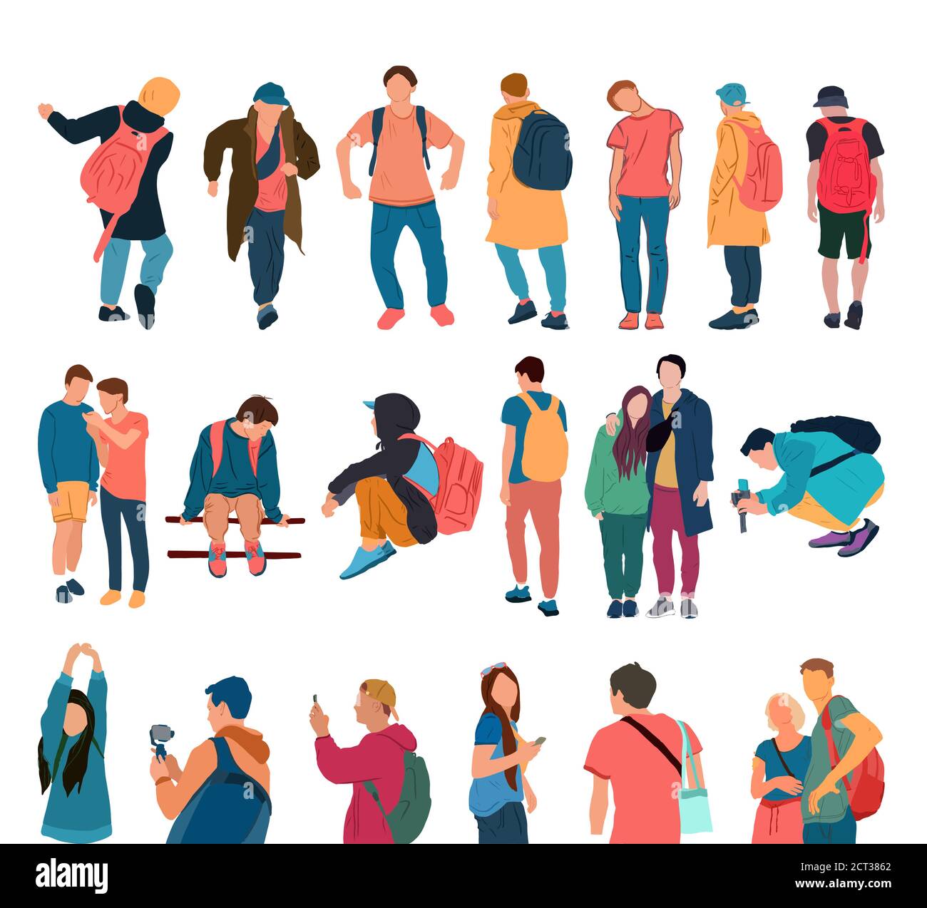 Big set of colourful people in different pose Stock Vector Image & Art ...