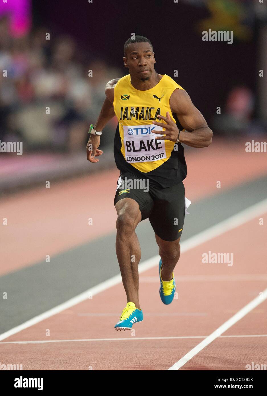 Johan Blake of Jamaica qualifies for the mens 100m semi-finals. World ...