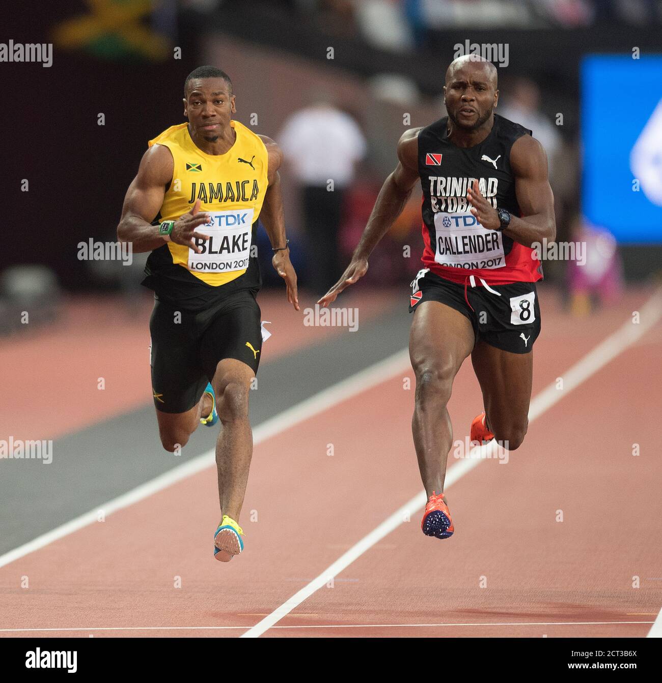 Johan Blake of Jamaica qualifies for the mens 100m semi-finals. World ...