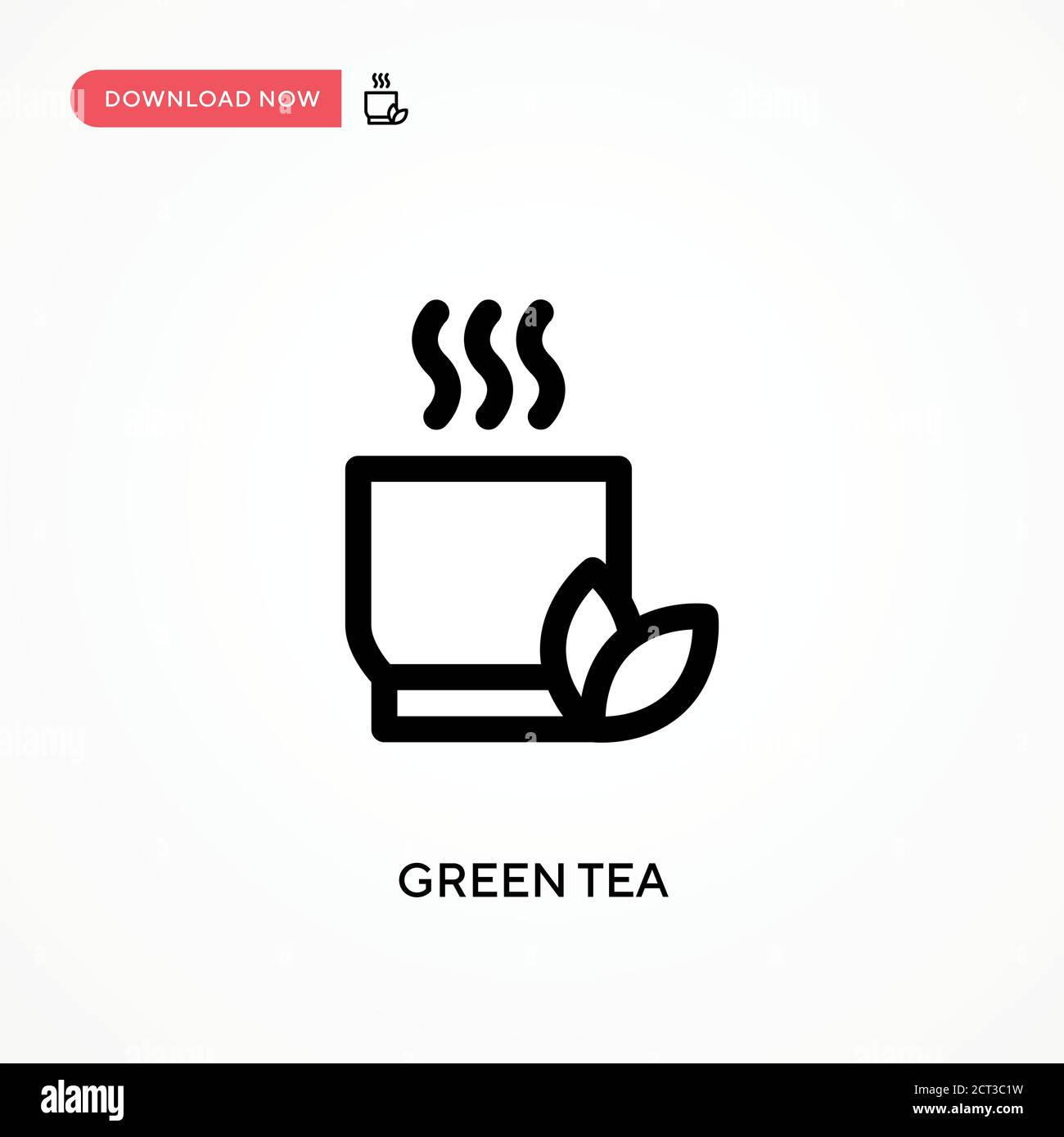 Green tea Simple vector icon. Modern, simple flat vector illustration ...