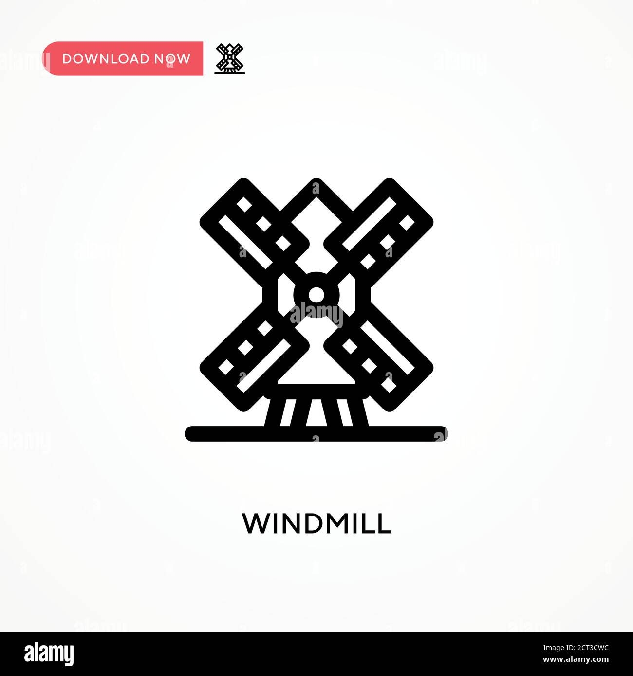 Windmill Simple vector icon. Modern, simple flat vector illustration for web site or mobile app ...