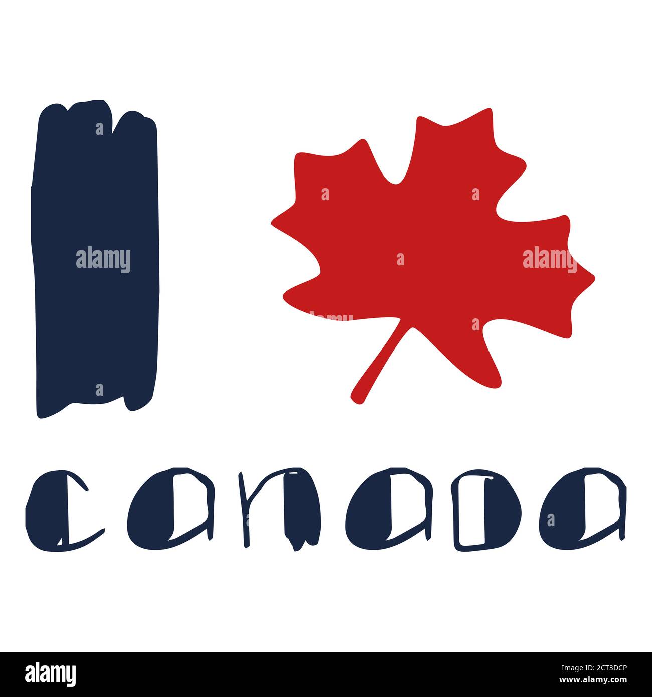 I love Canada emblem on white isolated backdrop. Maple leaf for ...