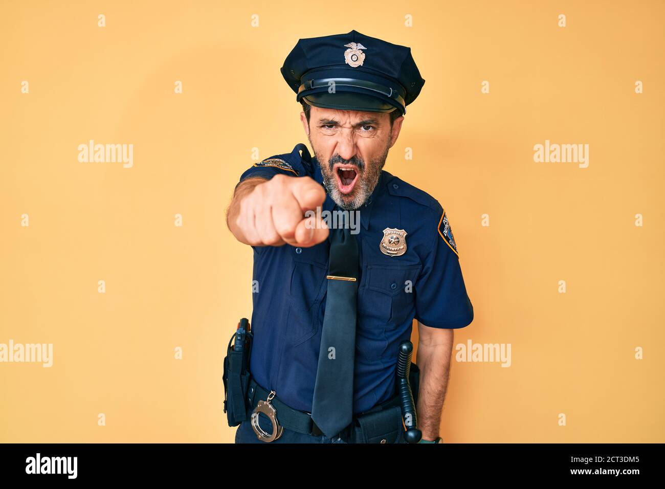 Policeman officer angry face cap hi-res stock photography and images ...