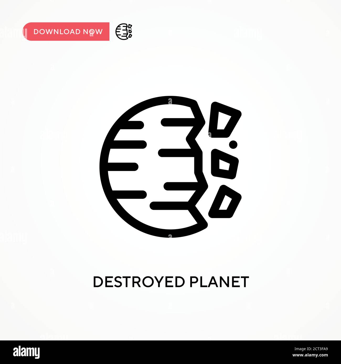 Destroyed planet Simple vector icon. Modern, simple flat vector illustration for web site or ...