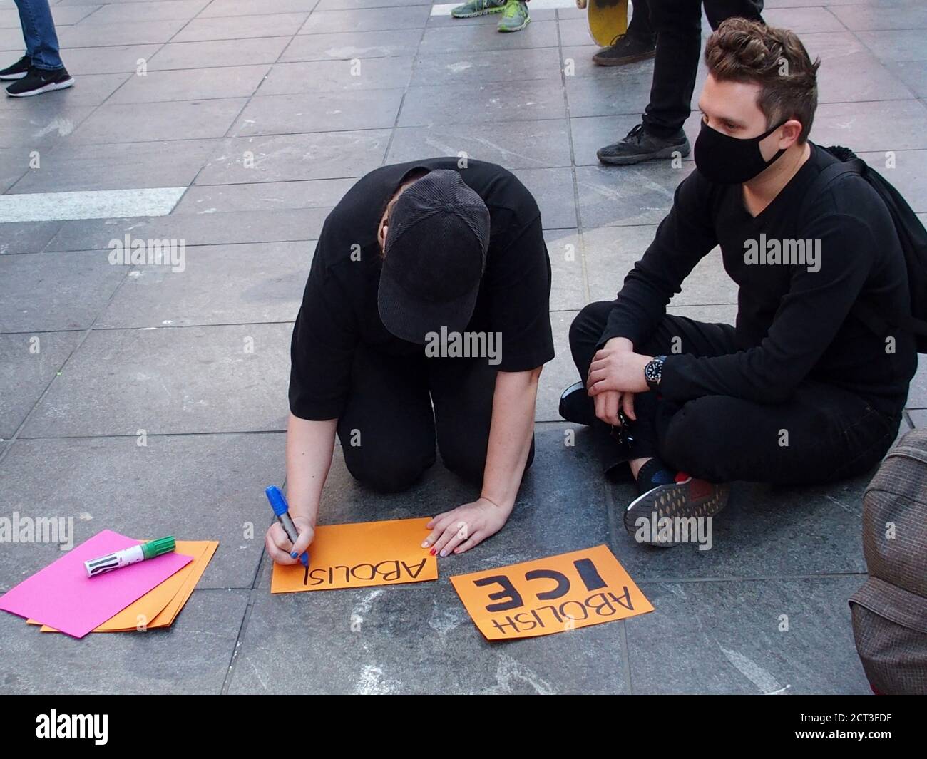 New York, New York, USA. 19th Sep, 2020. Abolish I.C.E. protest at ...