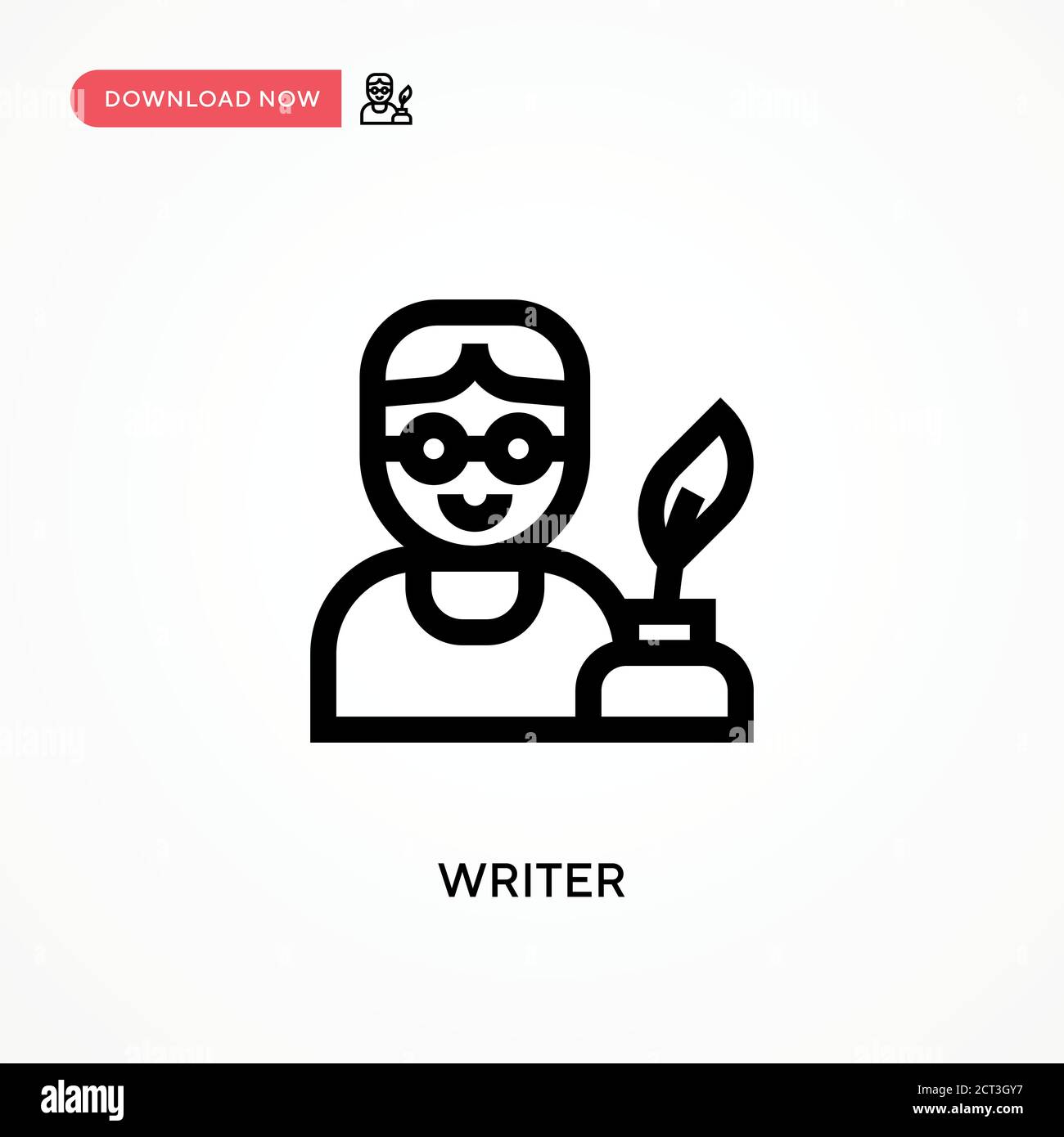 Writer Simple vector icon. Modern, simple flat vector illustration for ...