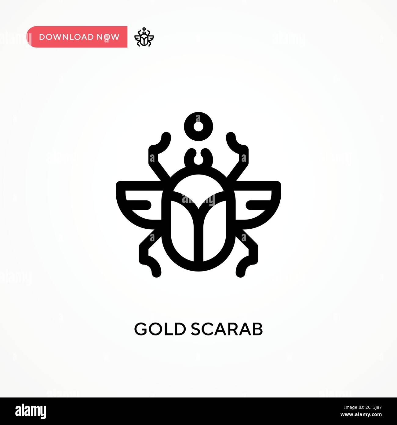 Gold scarab Simple vector icon. Modern, simple flat vector illustration ...