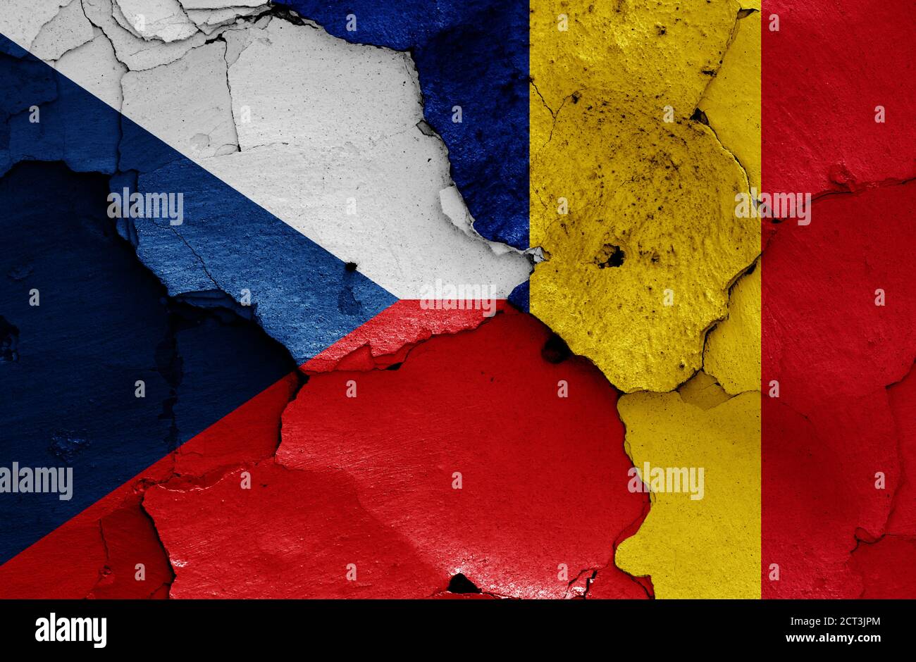 Czechia romania flag hi-res stock photography and images - Alamy