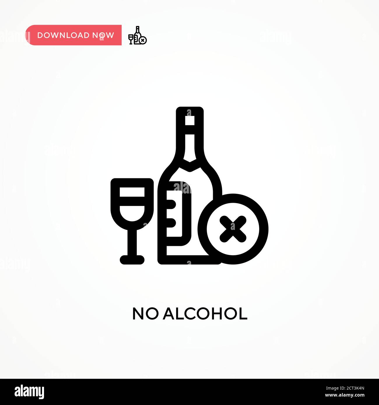 No alcohol Simple vector icon. Modern, simple flat vector illustration ...