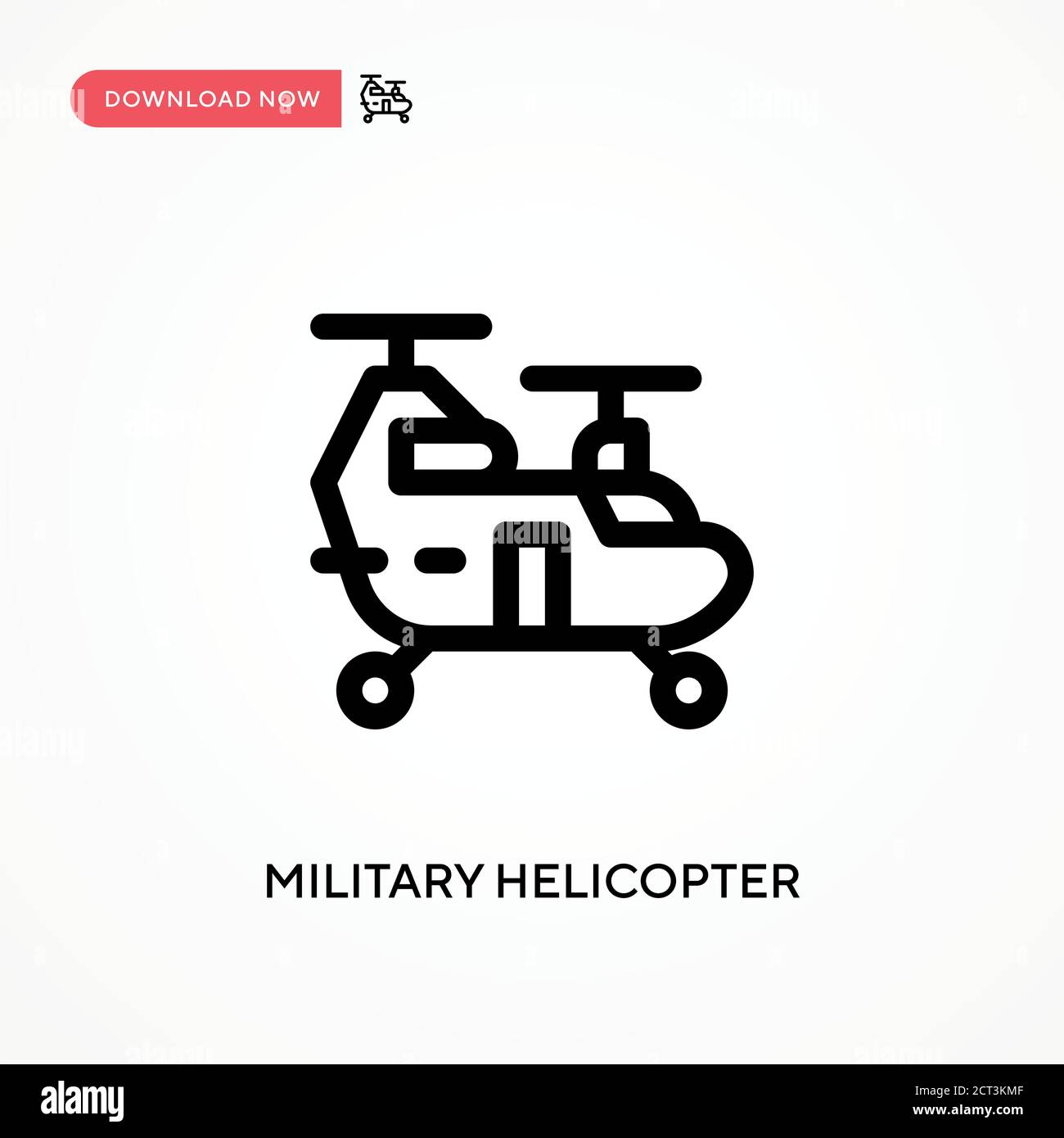 Military helicopter Simple vector icon. Modern, simple flat vector ...