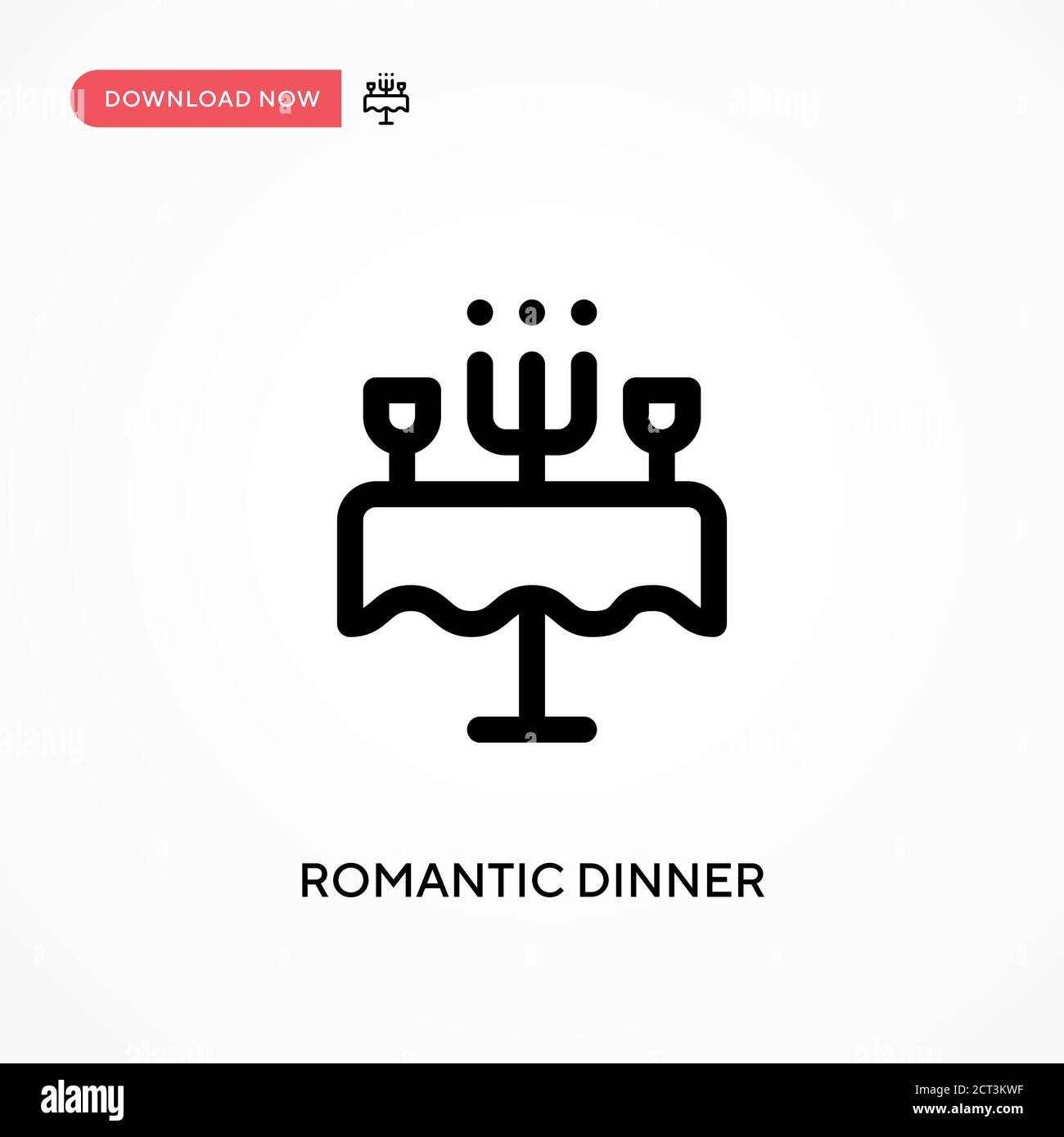 Romantic dinner Simple vector icon. Modern, simple flat vector ...