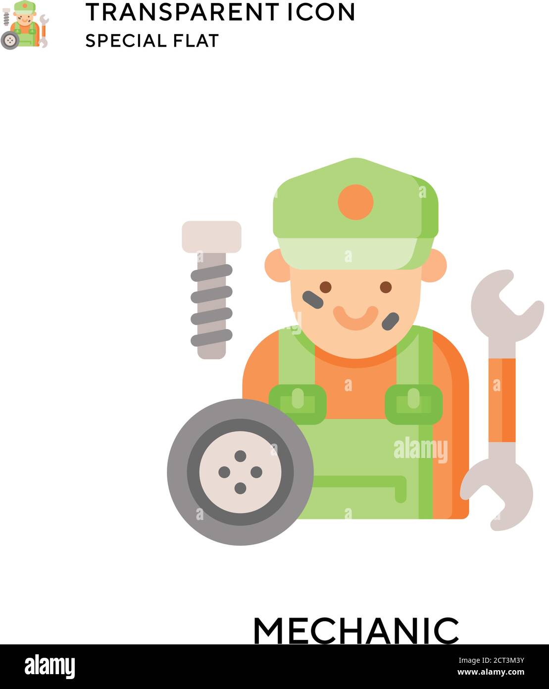 Mechanic vector icon. Flat style illustration. EPS 10 vector Stock ...