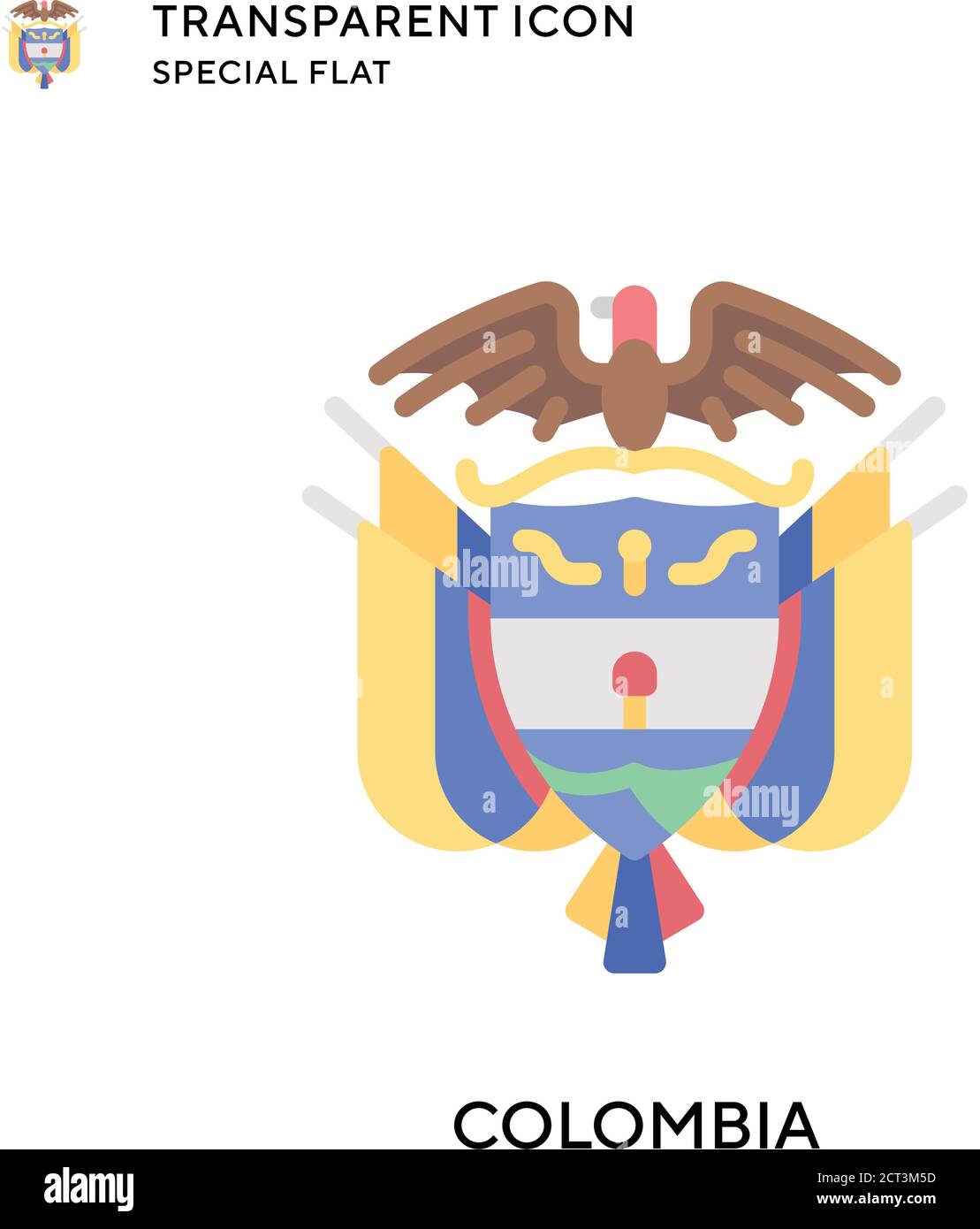 Colombia vector icon. Flat style illustration. EPS 10 vector Stock ...