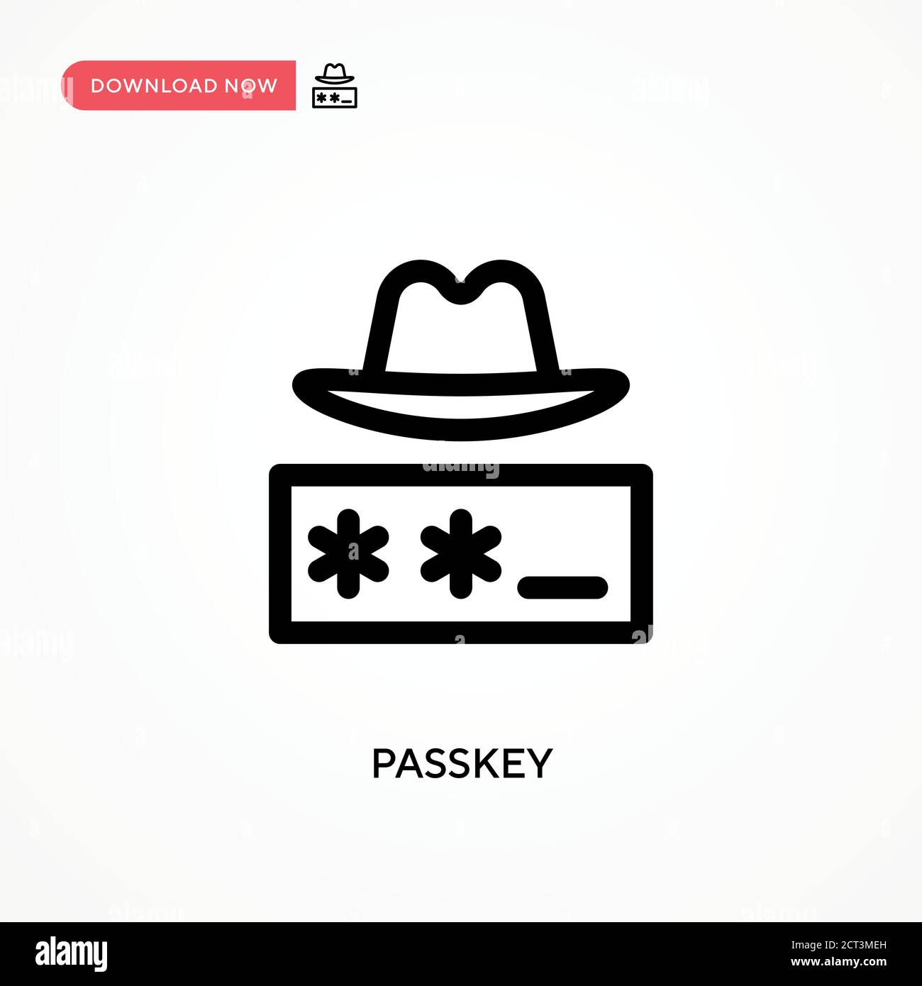 Passkey Simple vector icon. Modern, simple flat vector illustration for web site or mobile app ...