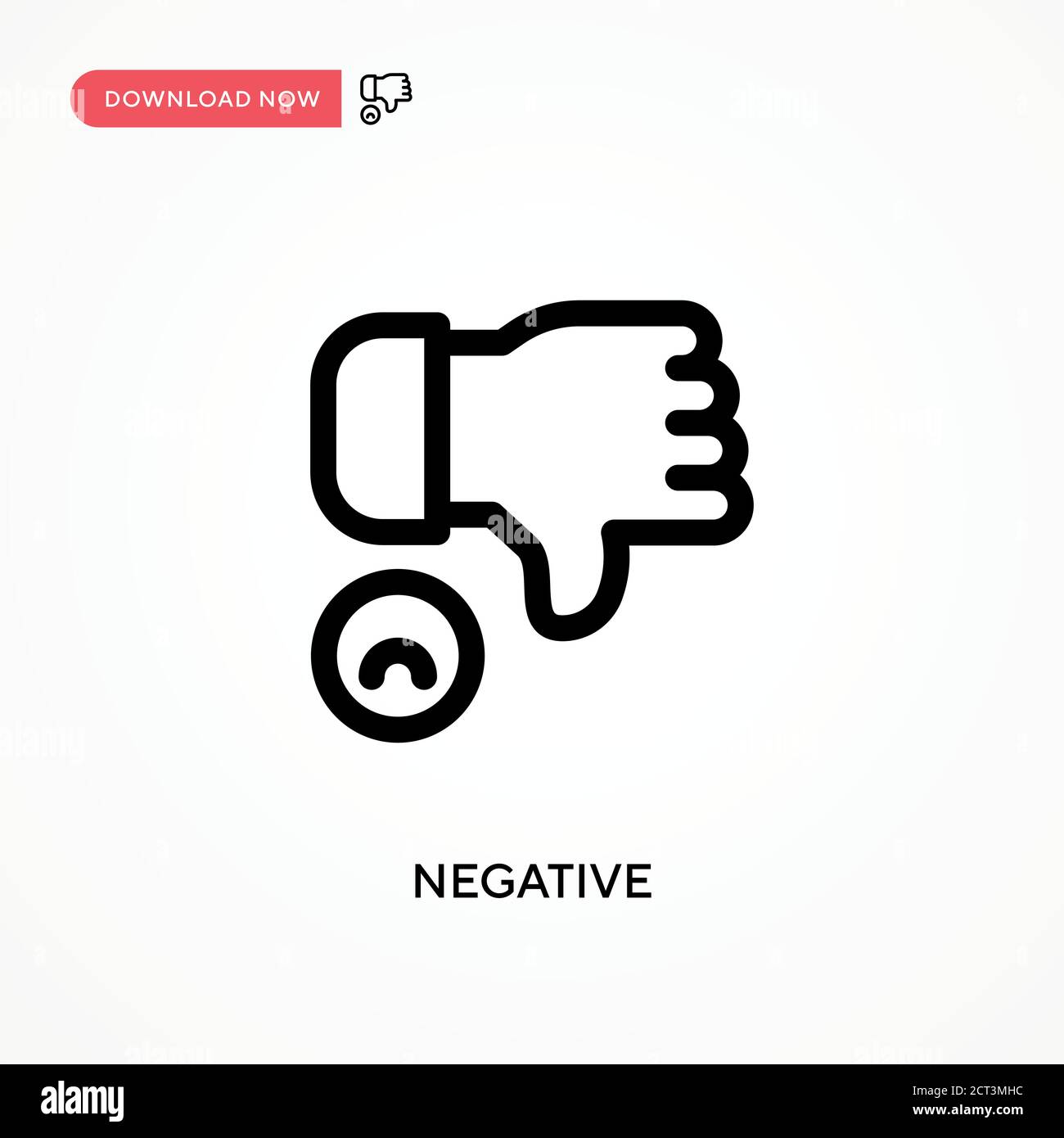 Negative Simple vector icon. Modern, simple flat vector illustration ...