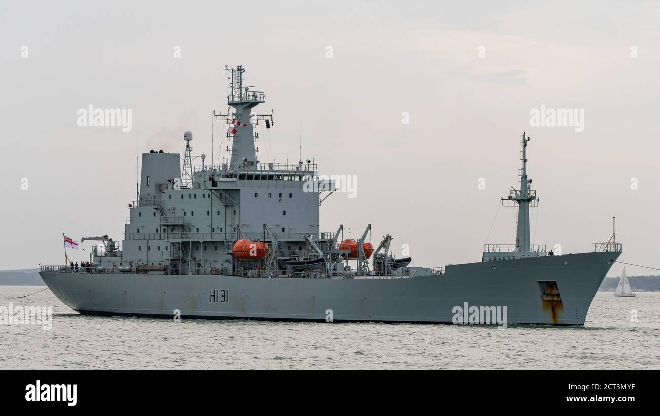 The Royal Navy survey ship HMS Scott (H131) making a rare visit to ...