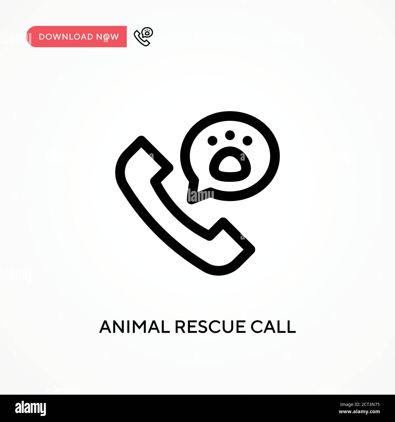 Animal rescue call Simple vector icon. Modern, simple flat vector ...