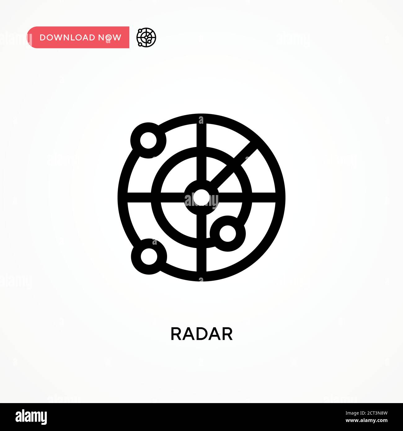 Radar Simple vector icon. Modern, simple flat vector illustration for ...
