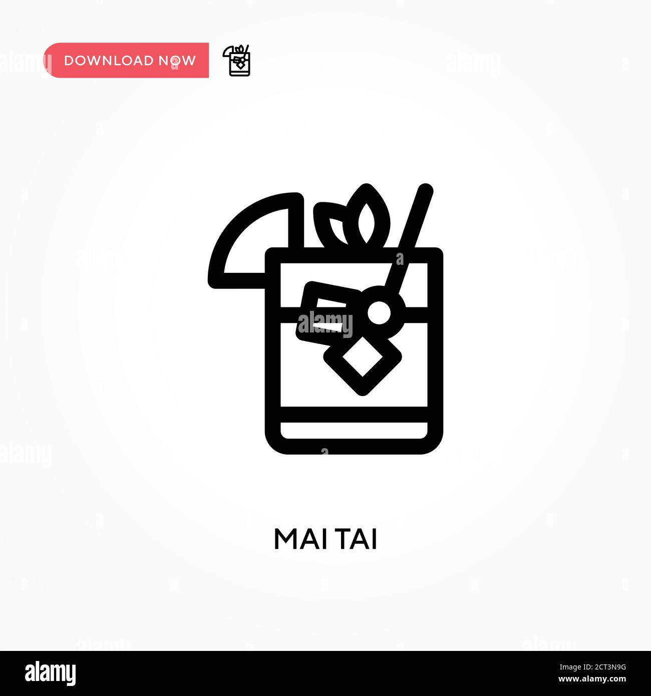 Mai tai Simple vector icon. Modern, simple flat vector illustration for web site or mobile app ...