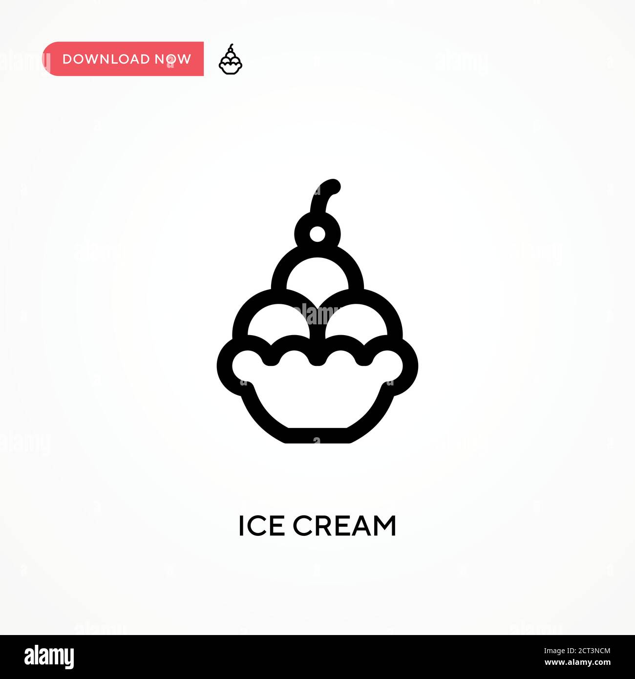 Ice cream Simple vector icon. Modern, simple flat vector illustration ...