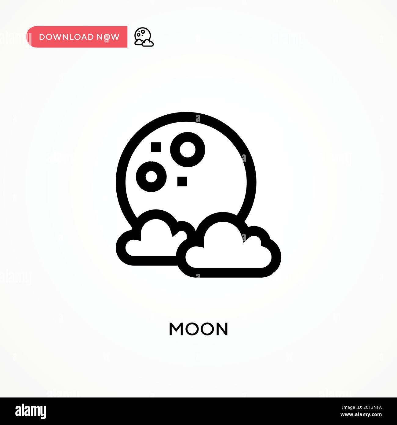 Moon Simple vector icon. Modern, simple flat vector illustration for ...