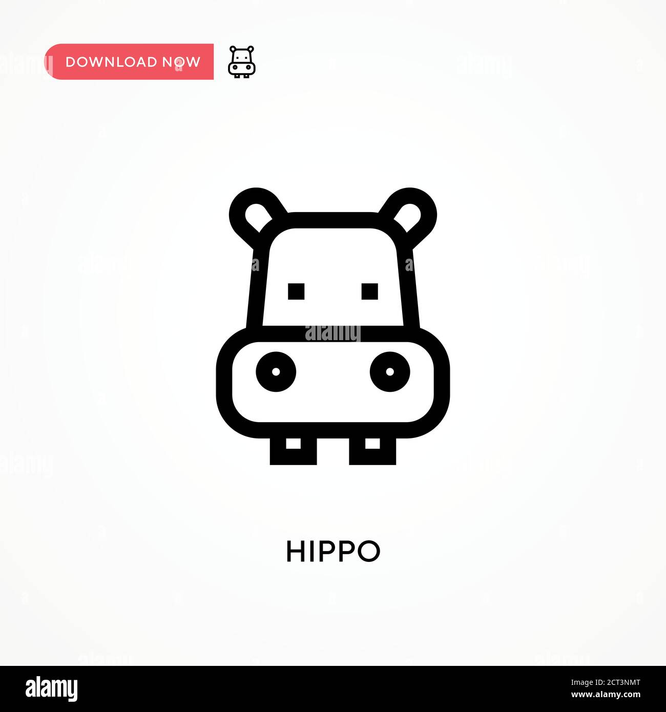 Hippo Simple vector icon. Modern, simple flat vector illustration for ...