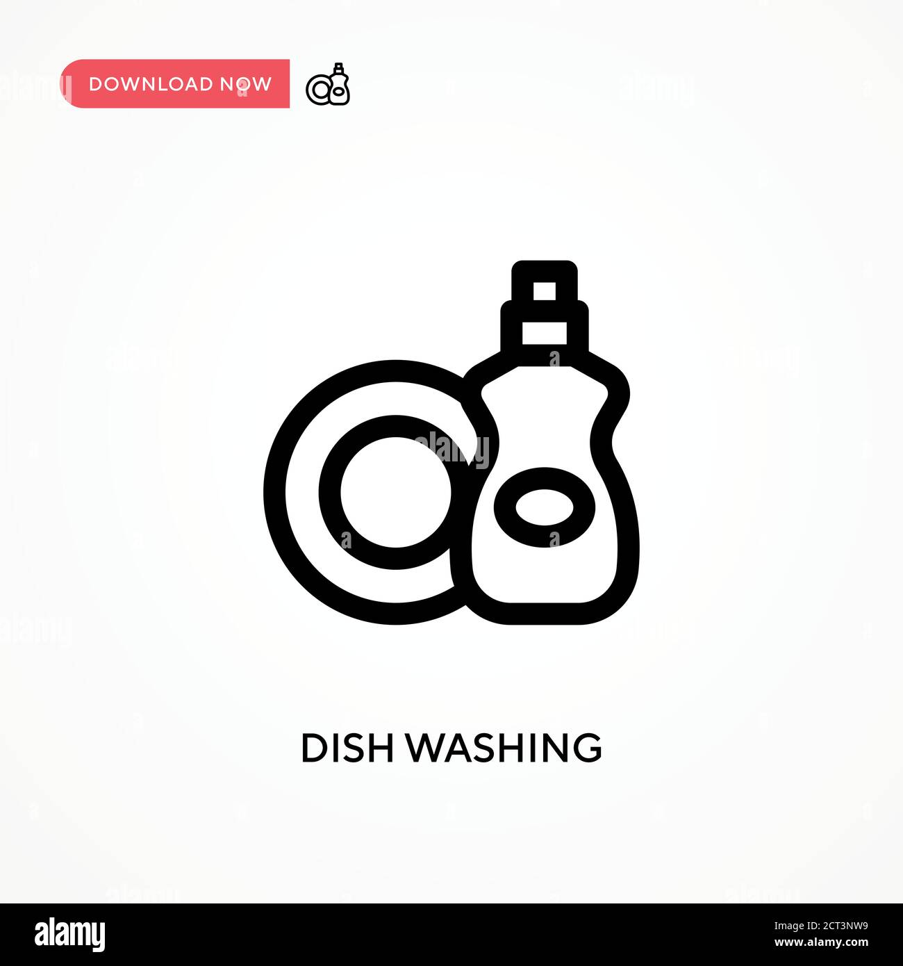 Dish washing Simple vector icon. Modern, simple flat vector ...