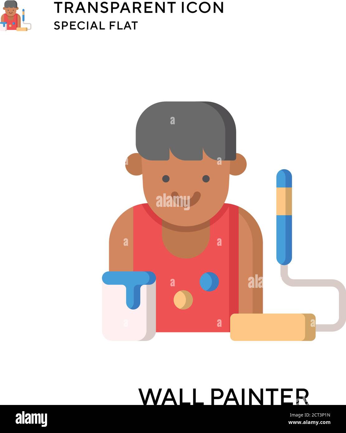 Wall painter vector icon. Flat style illustration. EPS 10 vector Stock ...