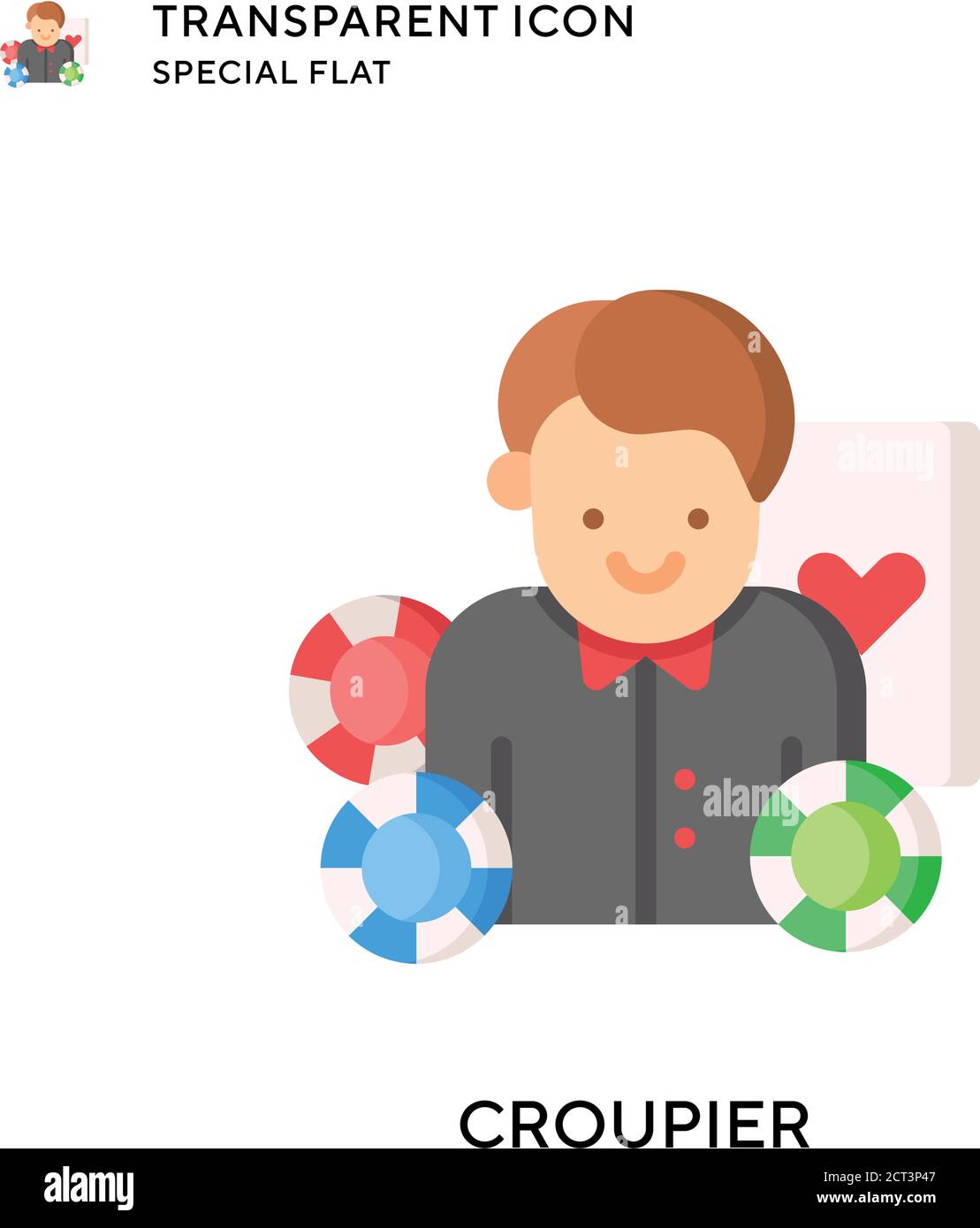 Croupier vector icon. Flat style illustration. EPS 10 vector Stock ...