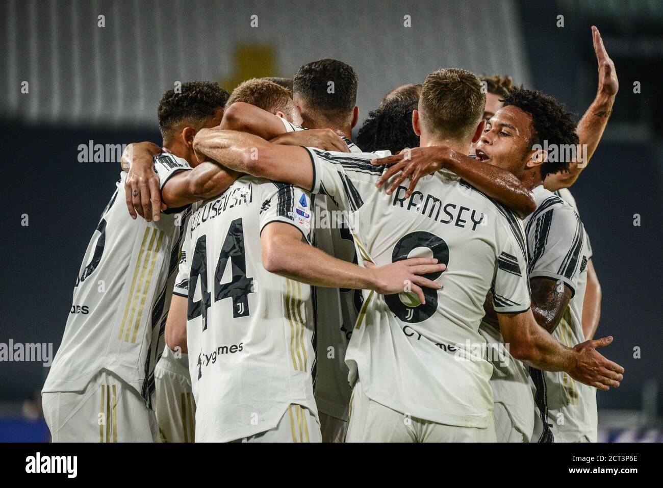 Juventus FC celebrates for the goal of 1-0 during the Serie A football ...