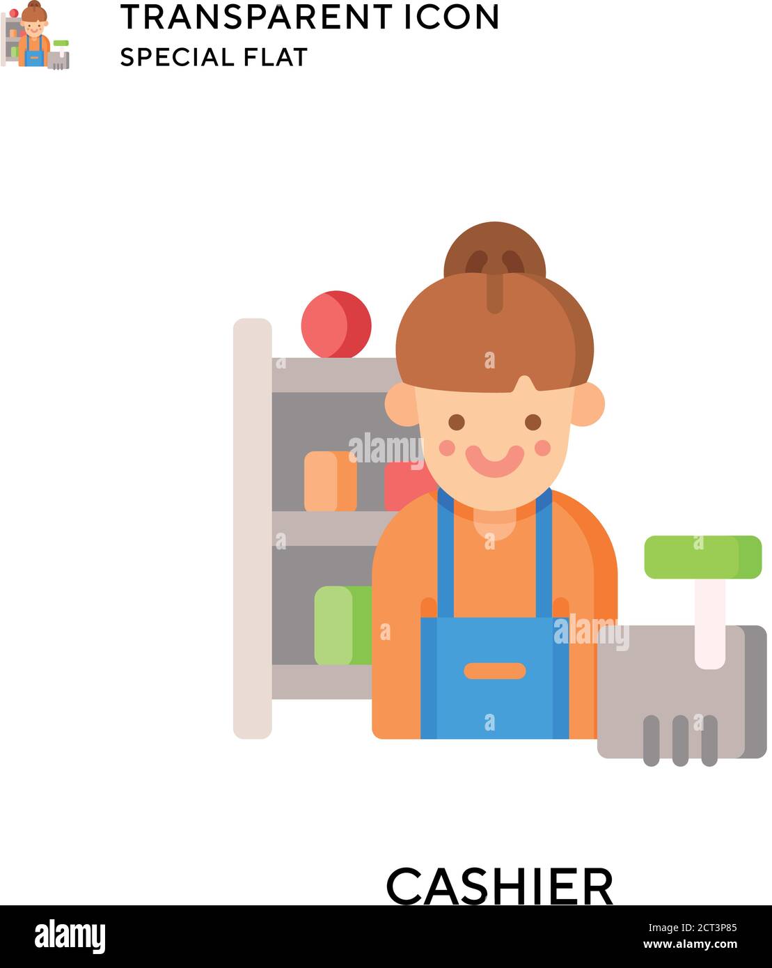 Cashier vector icon. Flat style illustration. EPS 10 vector Stock ...