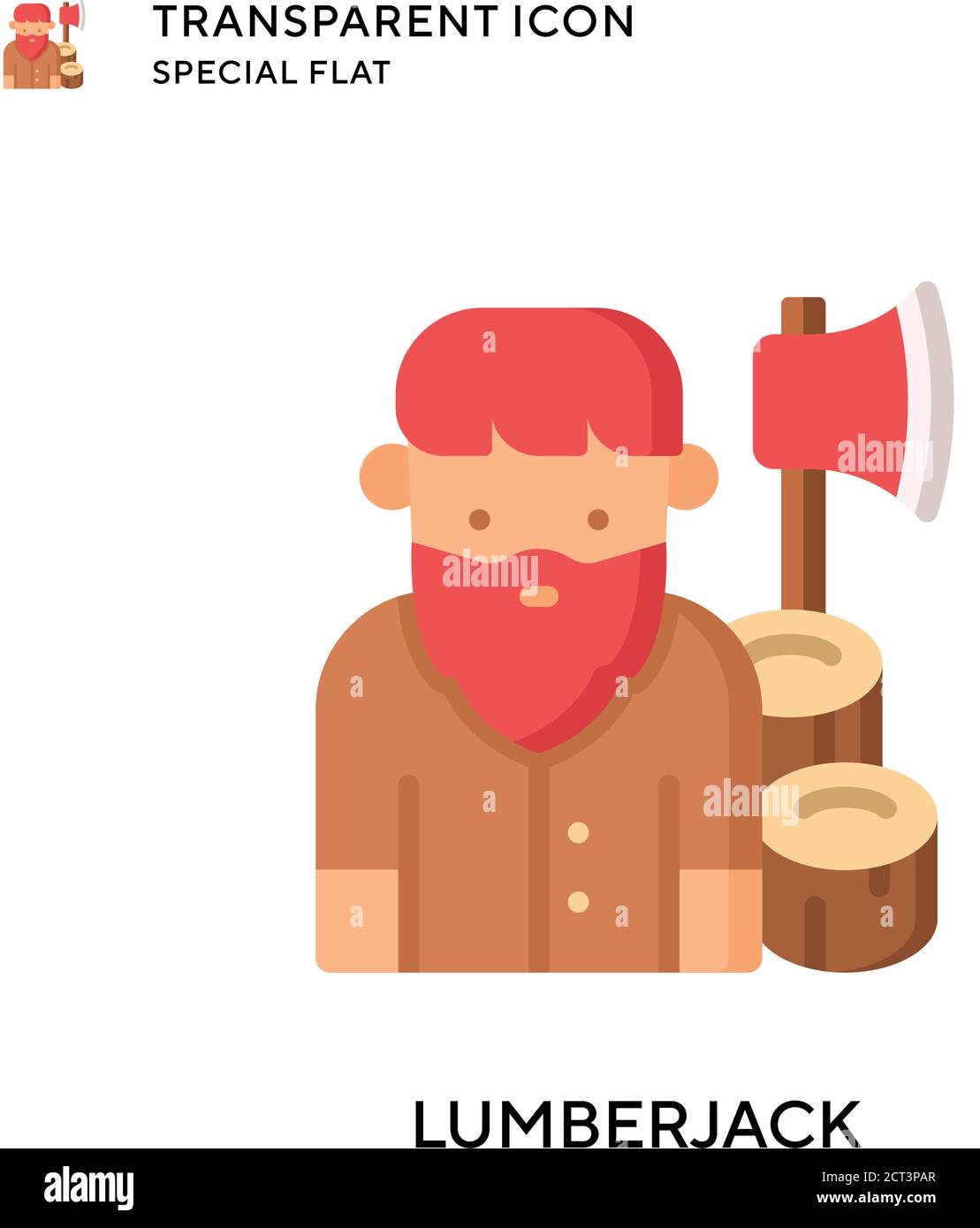Lumberjack vector icon. Flat style illustration. EPS 10 vector Stock ...