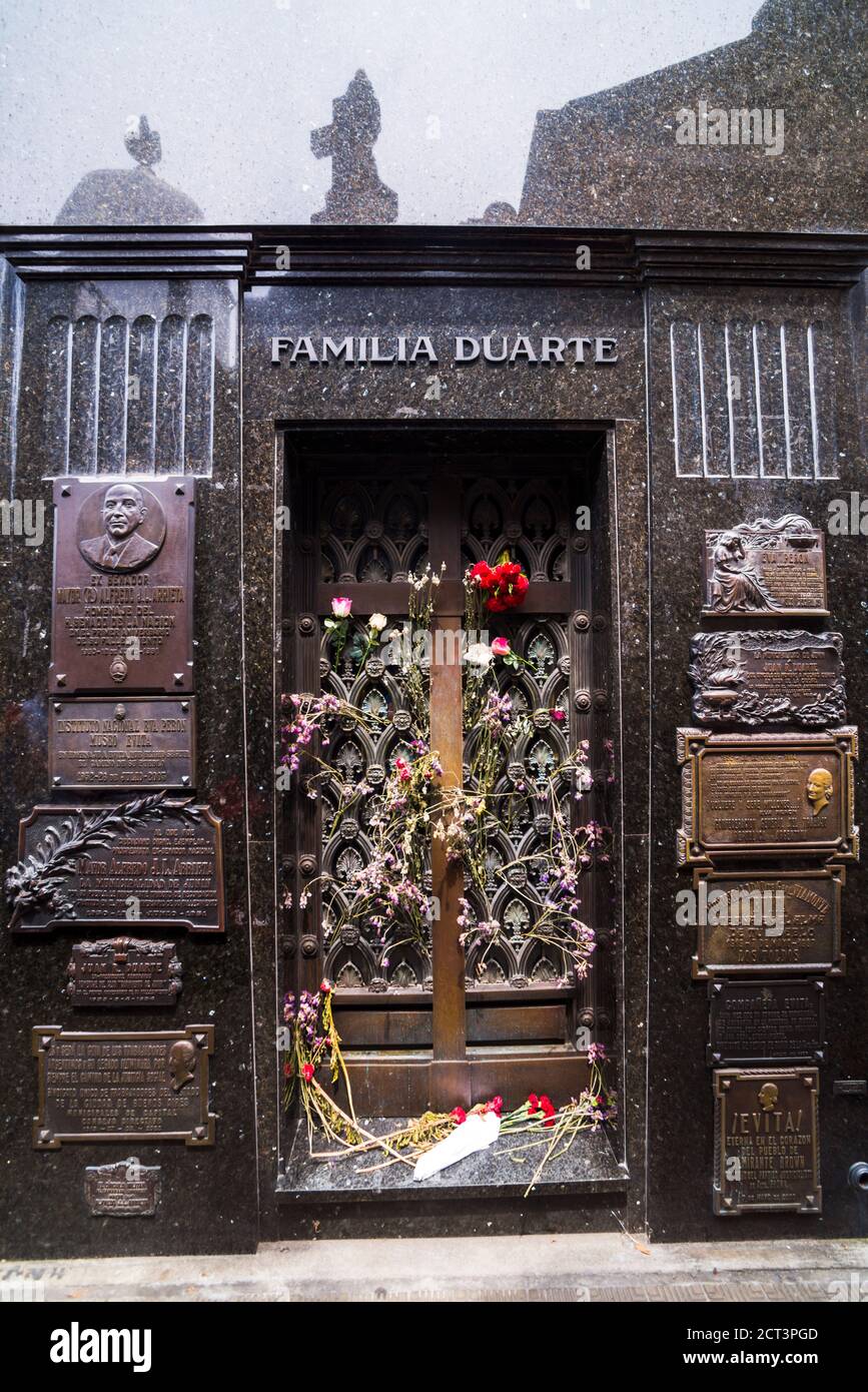 Eva Peron Tomb, Recoleta Cemetery, Recoleta District, Buenos Aires ...