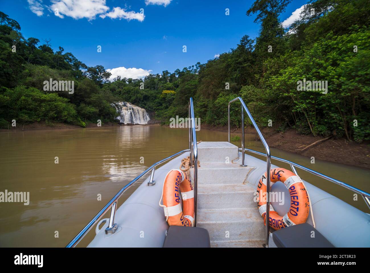Boat trip on Rio Parana (Parana River) that separates Argentina and ...