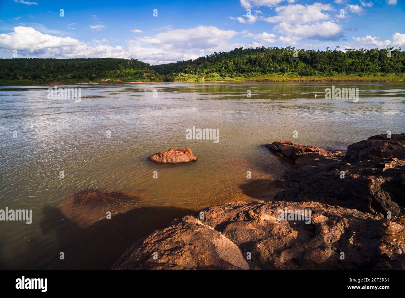 Rio Parana (Parana River) that separates Argentina and Paraguay, near ...