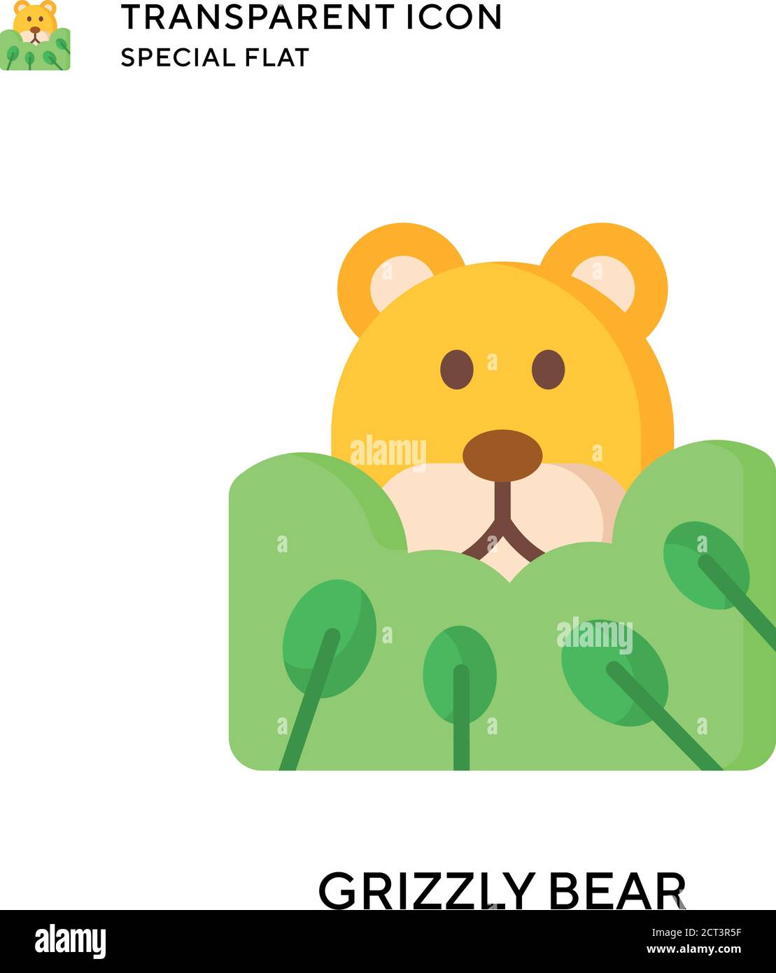 Grizzly bear vector icon. Flat style illustration. EPS 10 vector Stock ...