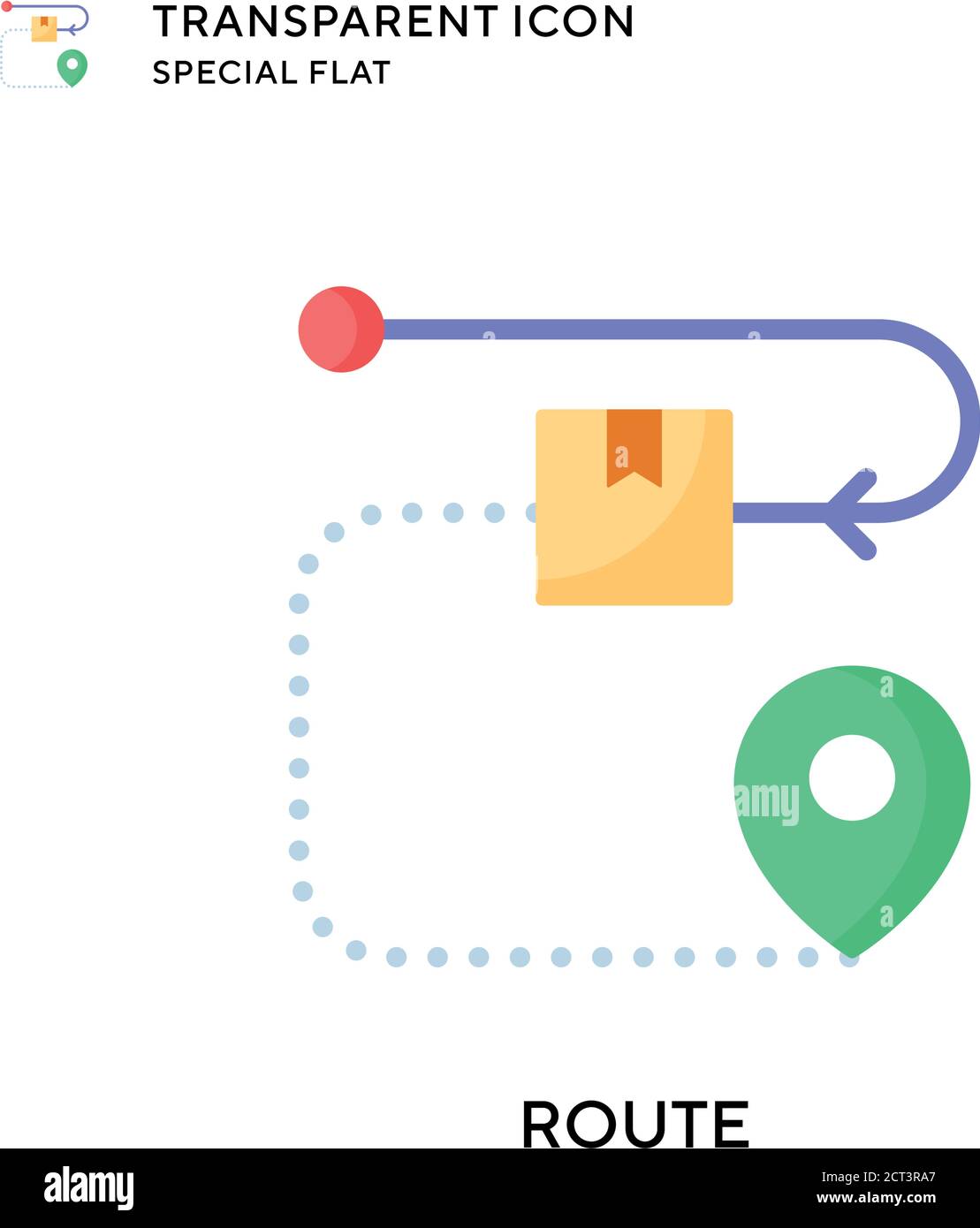 Route vector icon. Flat style illustration. EPS 10 vector Stock Vector ...