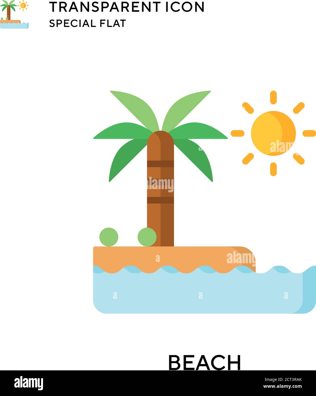 Beach vector icon. Flat style illustration. EPS 10 vector Stock Vector ...
