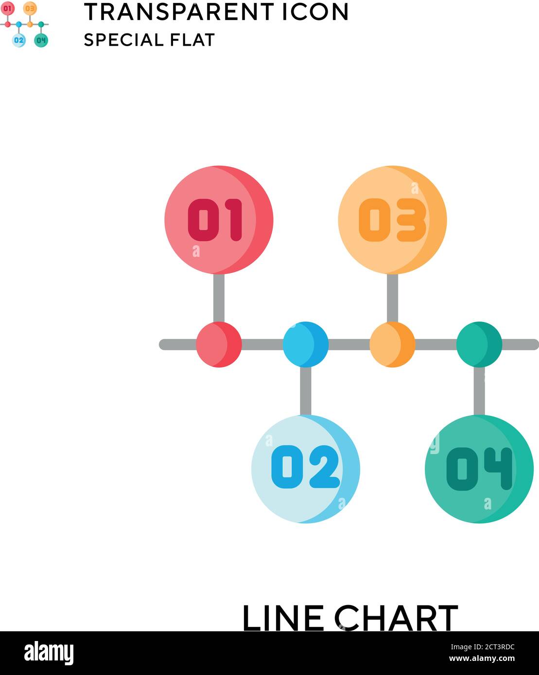 Line chart vector icon. Flat style illustration. EPS 10 vector Stock ...