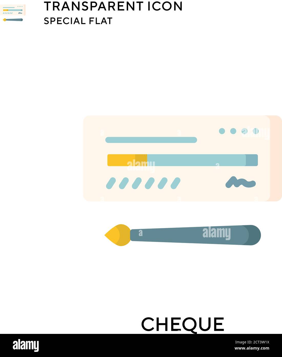 Cheque vector icon. Flat style illustration. EPS 10 vector Stock Vector ...